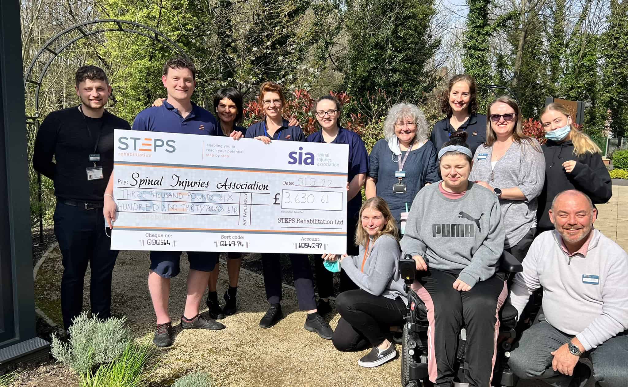 STEPS raise over £3,000 for the Spinal Injuries Association.